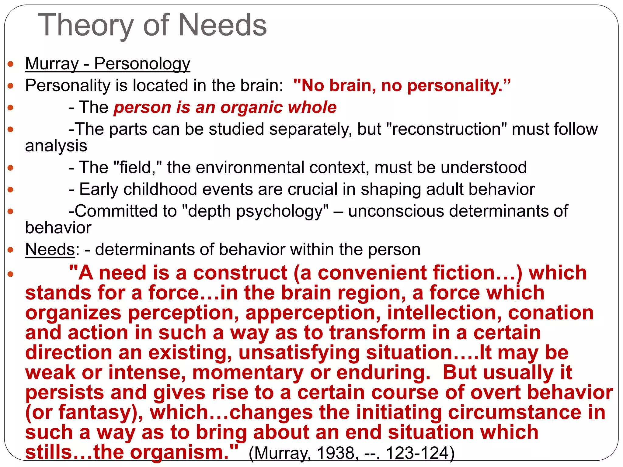 Decoding tat 2 Murray's need press and thema | PPTX