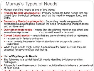 Decoding tat 2 Murray's need press and thema | PPTX