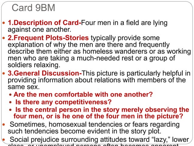 Decoding tat 5 theme elicited from murray's cards | PPTX