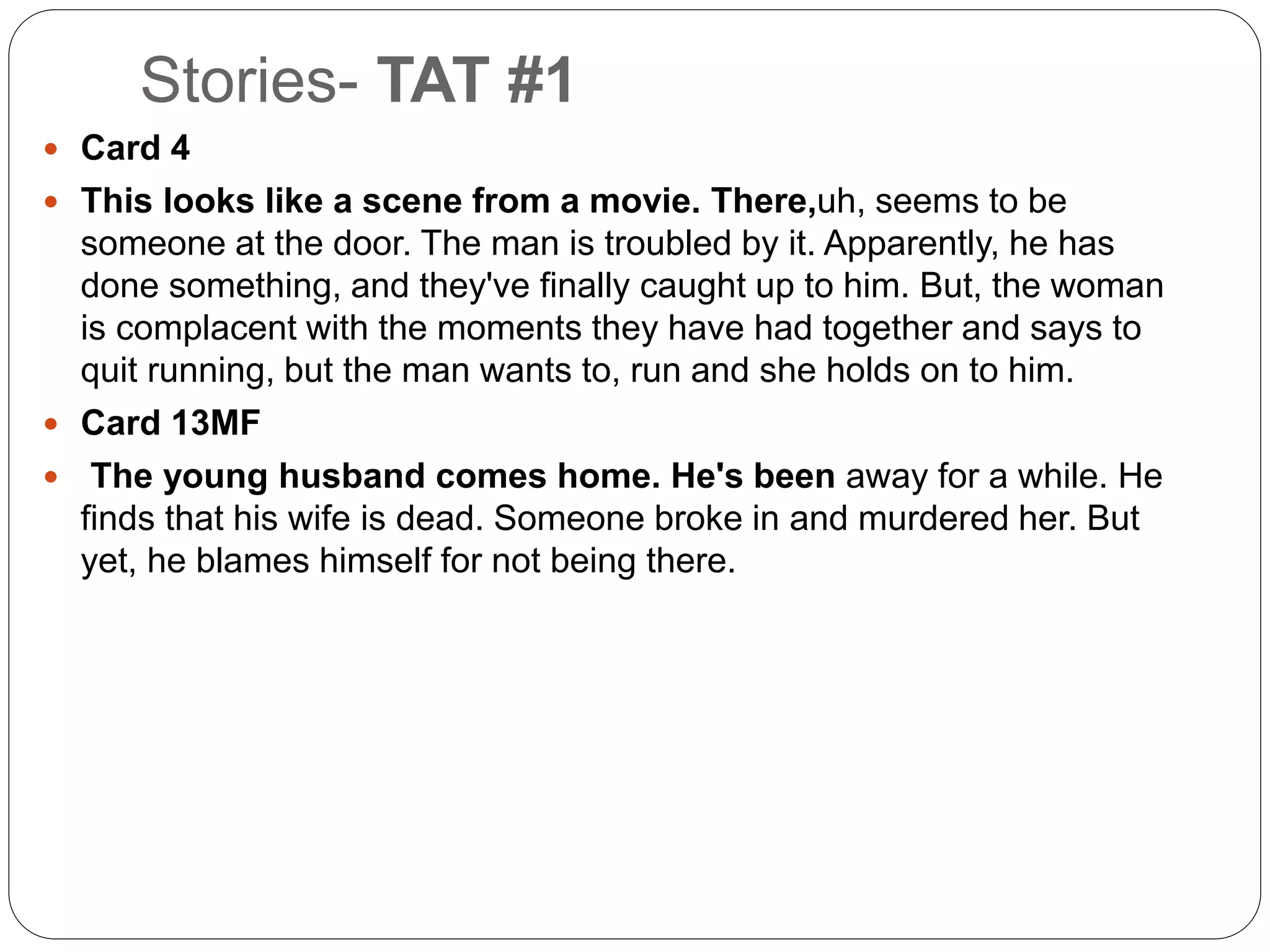 Decoding tat 7 tat interpretation based on scors | PPT