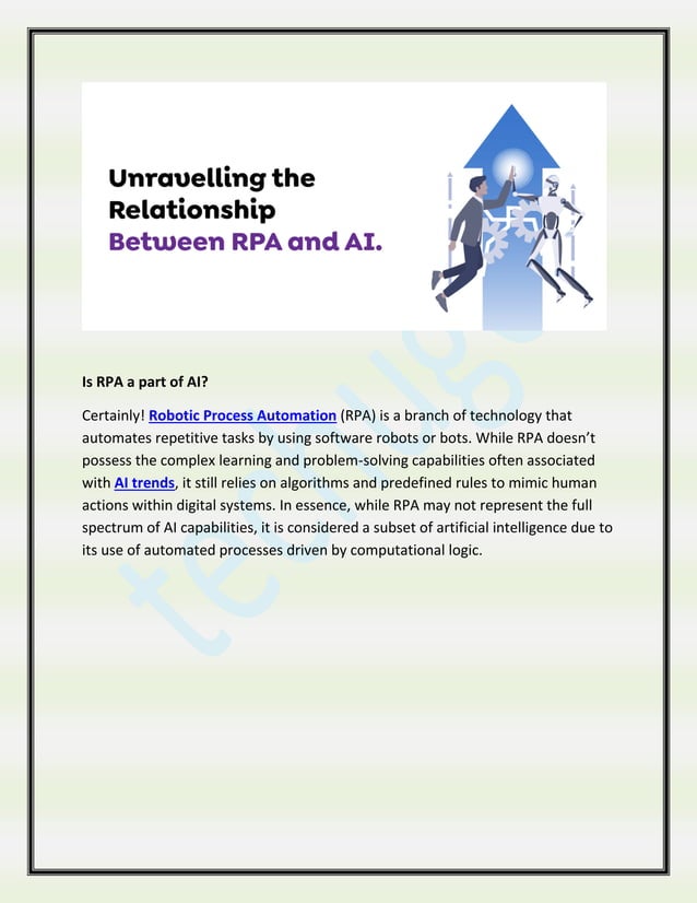 Decoding the Dynamics: Is RPA a part of AI? | PDF