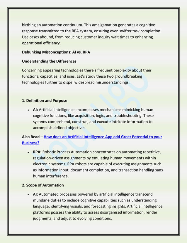 Decoding the Dynamics: Is RPA a part of AI? | PDF