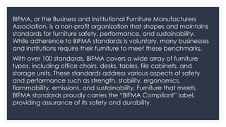 Decoding the Impact of ANSI/BIFMA Standards in Office Furniture | PPTX
