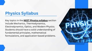 Decoding the NEET Exam Syllabus Tips for Aspiring Medical Students | PPT