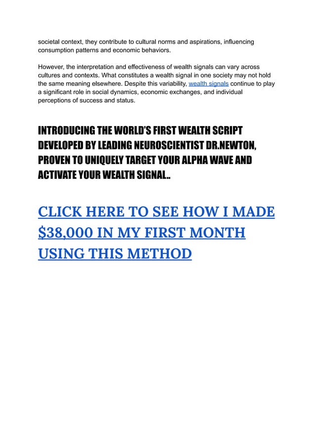 Decoding The Wealth Signal: Unveiling the Secrets to Financial Success ... Decoding The Wealth Signal: Unveiling the Secrets to Financial Success ...