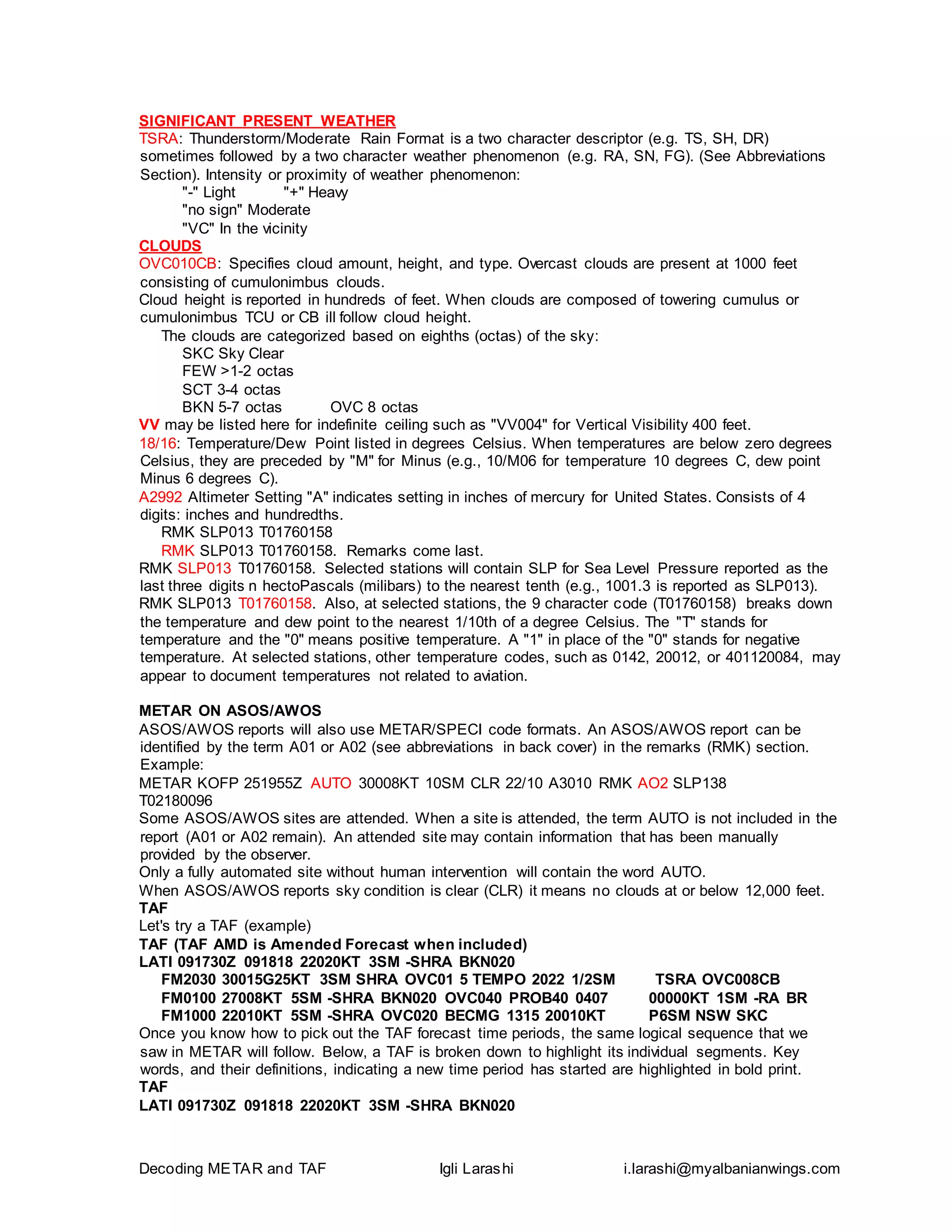 Decoding aviation weather. (2) | DOCX