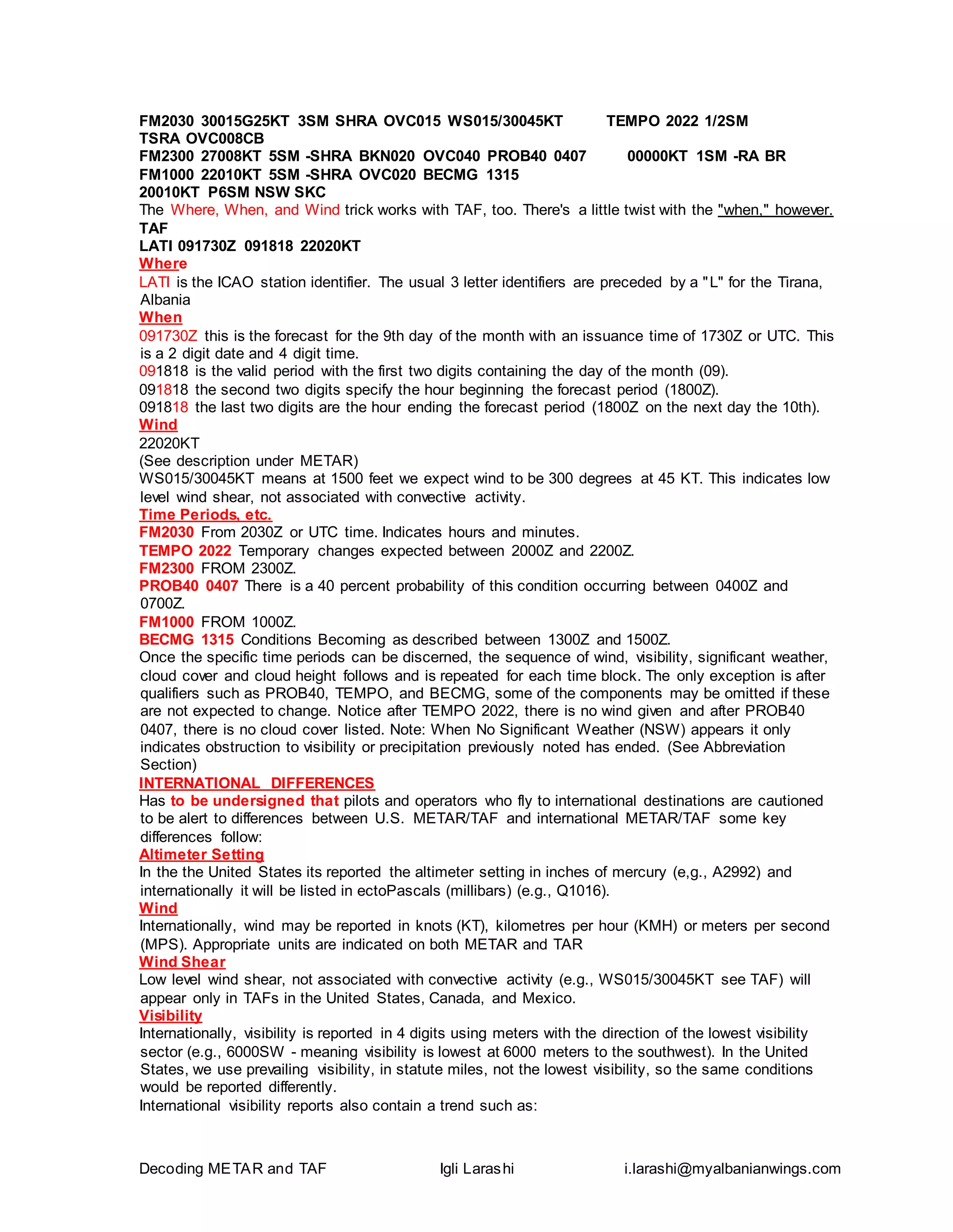 Decoding aviation weather. (2) | DOCX