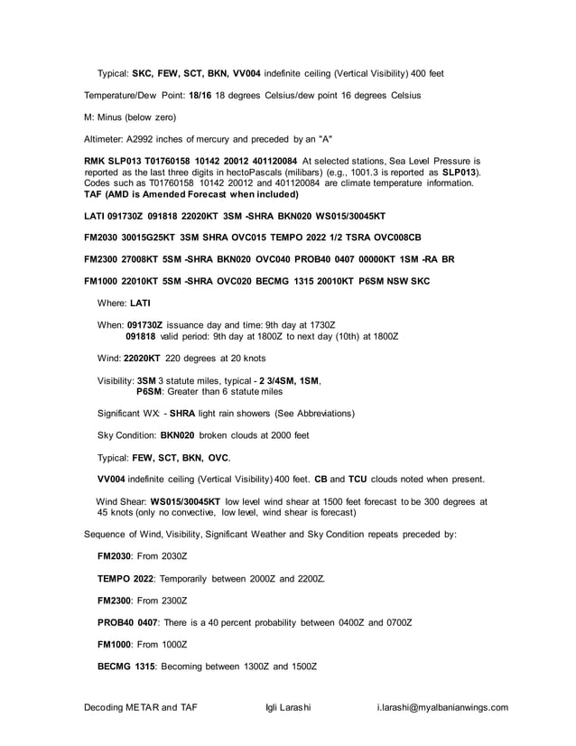 Decoding aviation weather. (2) | DOCX