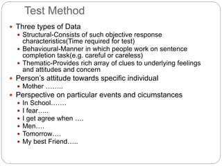 Decoding word association 3 - sentence completion test | PPT