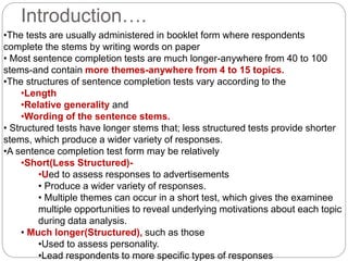 Decoding word association 3 - sentence completion test | PPT