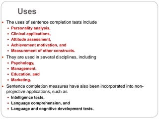 Decoding word association 3 - sentence completion test | PPT