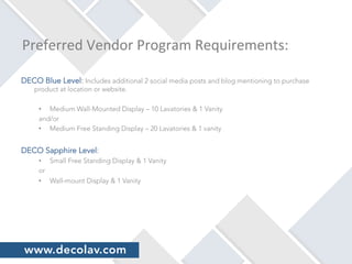 DECOLAV Preferred Vendor Showroom Display Program | PDF