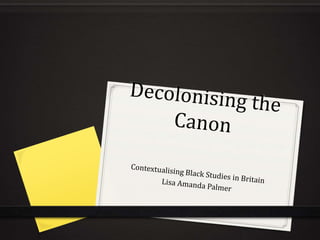 Decolonising the Sociological Canon | PPT