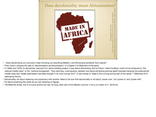 Decolonising the curriculum: Some ideas | PDF