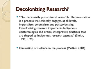 Decolonization of peace research nov 2013 | PPT