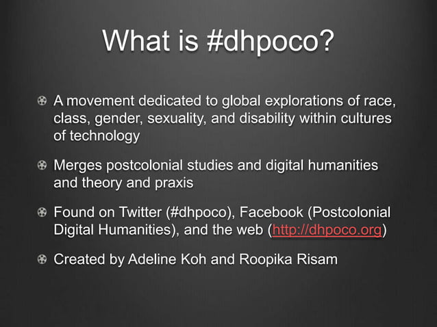 Decolonizing DH: Theories and Practices of Postcolonial Digital ...