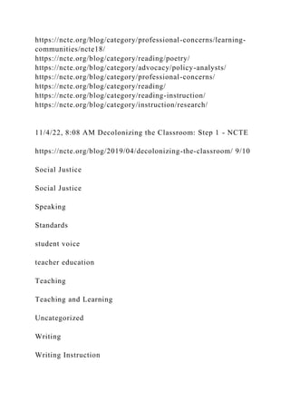 Decolonizing schools- Lesson Plan StudyLesson planWhat is th.docx ...