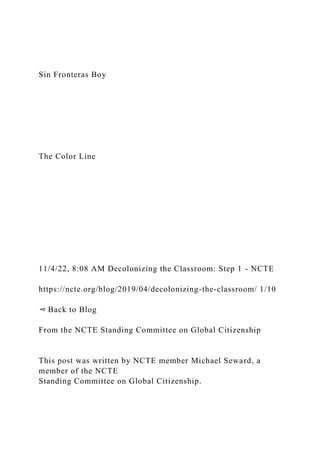 Decolonizing schools- Lesson Plan StudyLesson planWhat is th.docx ...