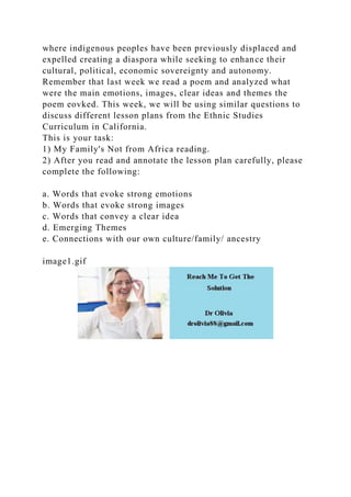 Decolonizing schools- Lesson Plan StudyLesson planWhat is th.docx ...