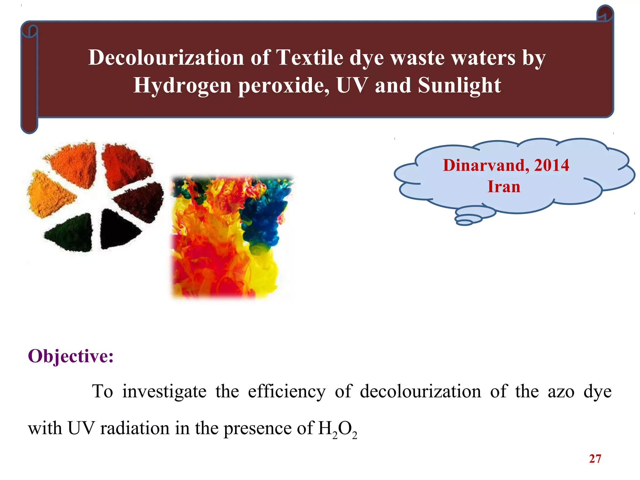 Decolourization of textile dye effluents | PPT