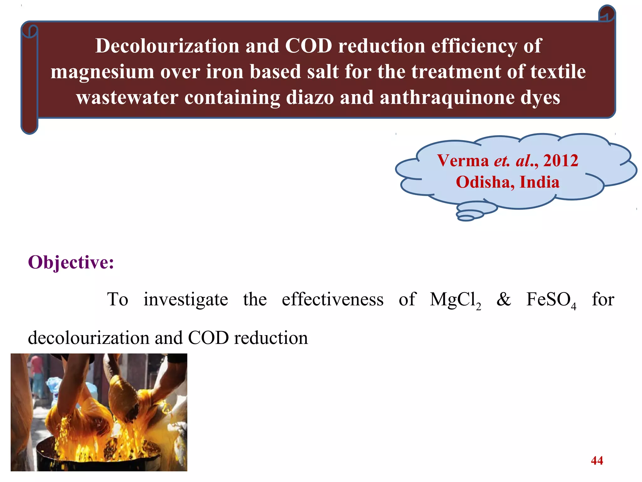 Decolourization of textile dye effluents | PPT