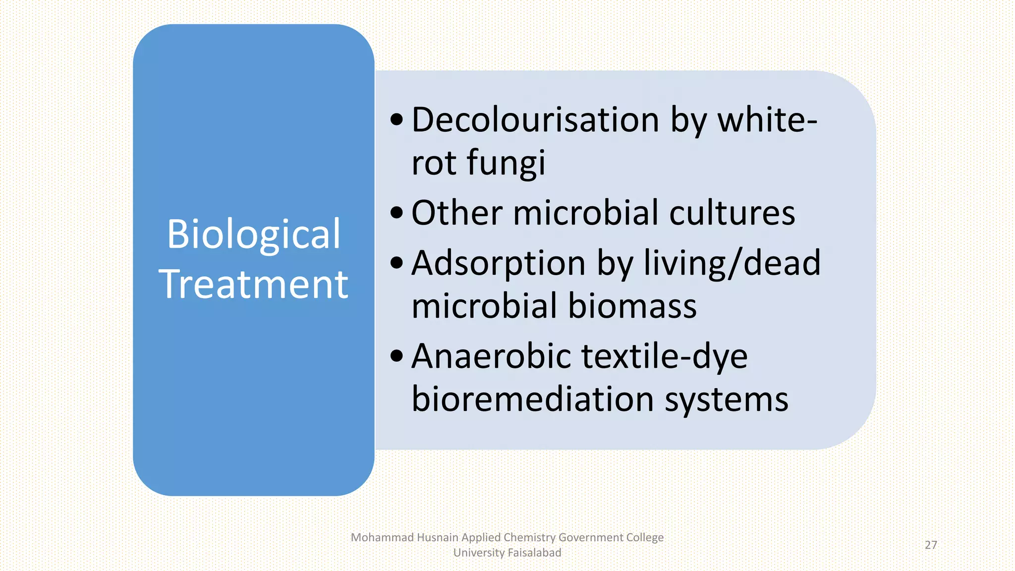 Decolourization of textile waste water and dye effluent | PDF