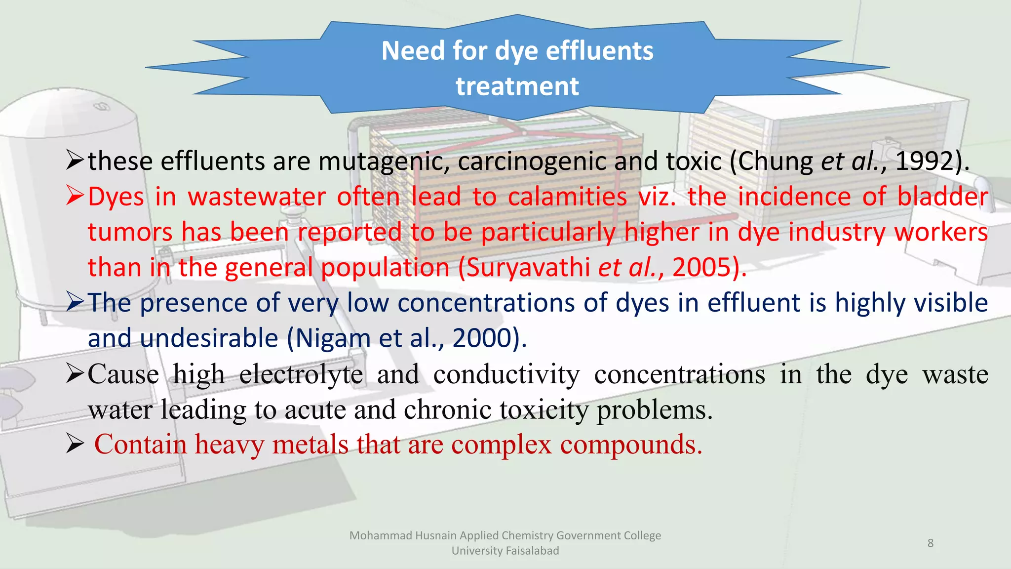 Decolourization of textile waste water and dye effluent | PDF