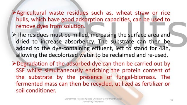 Decolourization of textile waste water and dye effluent | PDF ...
