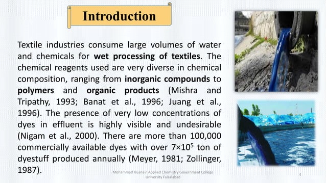 Decolourization of textile waste water and dye effluent | PDF ...