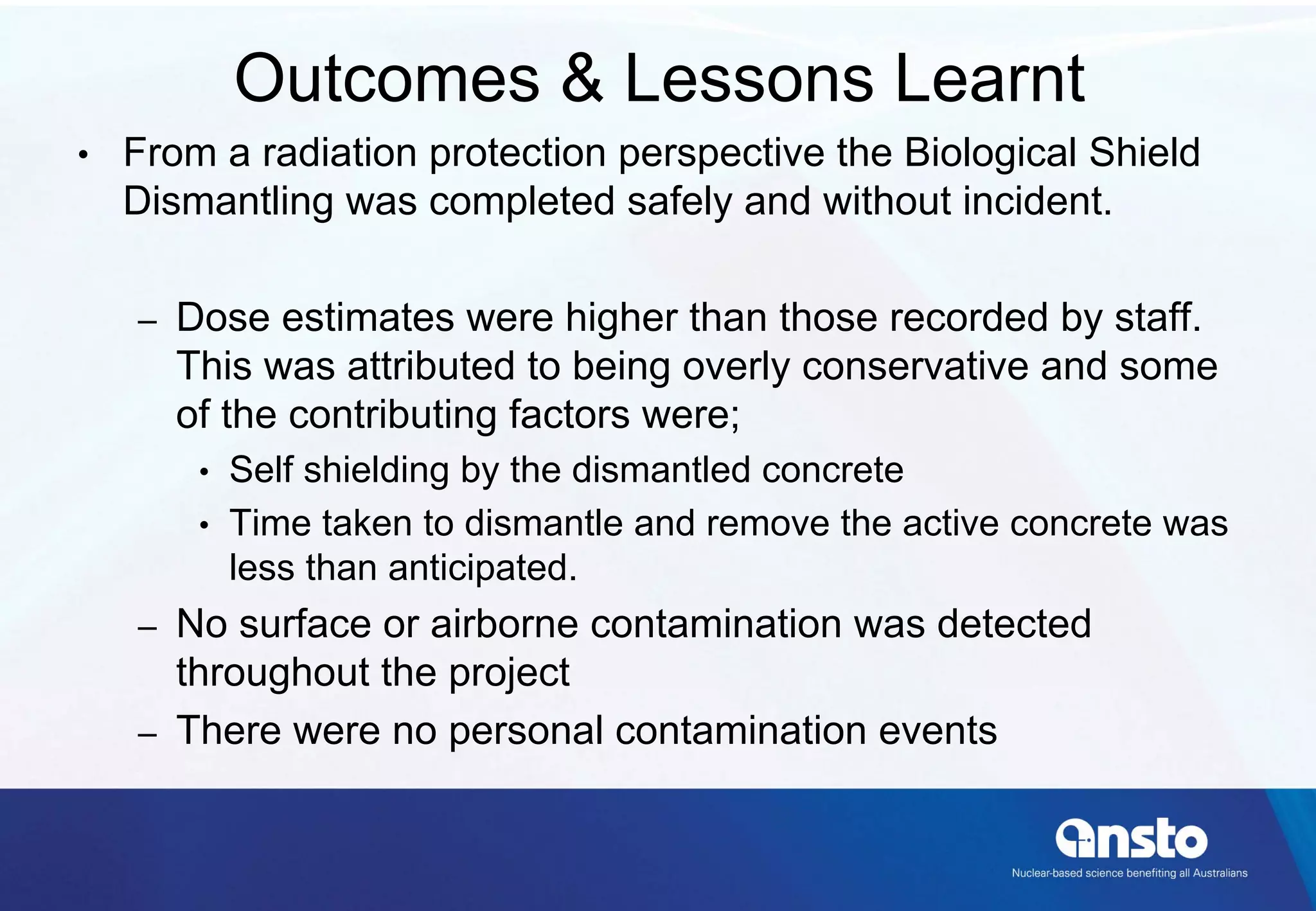 Decommissioning and dismantling of the moata reactor a radiation ...
