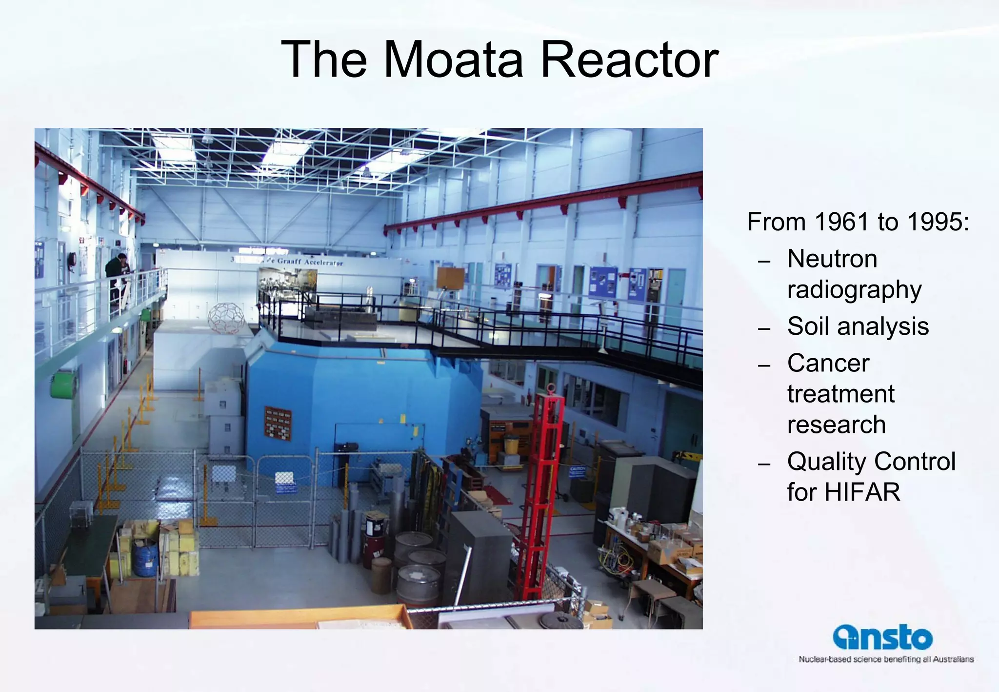 Decommissioning and dismantling of the moata reactor a radiation ...