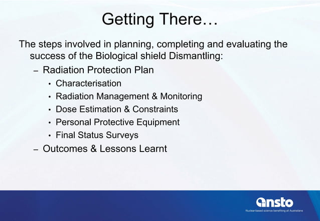 Decommissioning and dismantling of the moata reactor a radiation ...