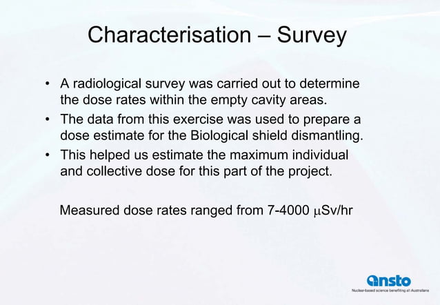 Decommissioning and dismantling of the moata reactor a radiation ...
