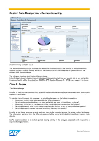 Decommissioning with cclm in solution manager sp12 | PDF