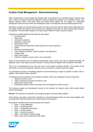 Decommissioning with cclm in solution manager sp12 | PDF