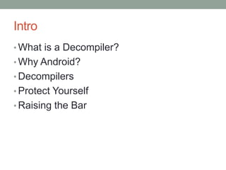 Decompiling Android | PPTX | Operating Systems | Computer Software and ...