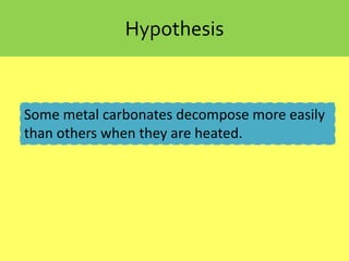 Decomposing metal carbonates experiment | PPTX