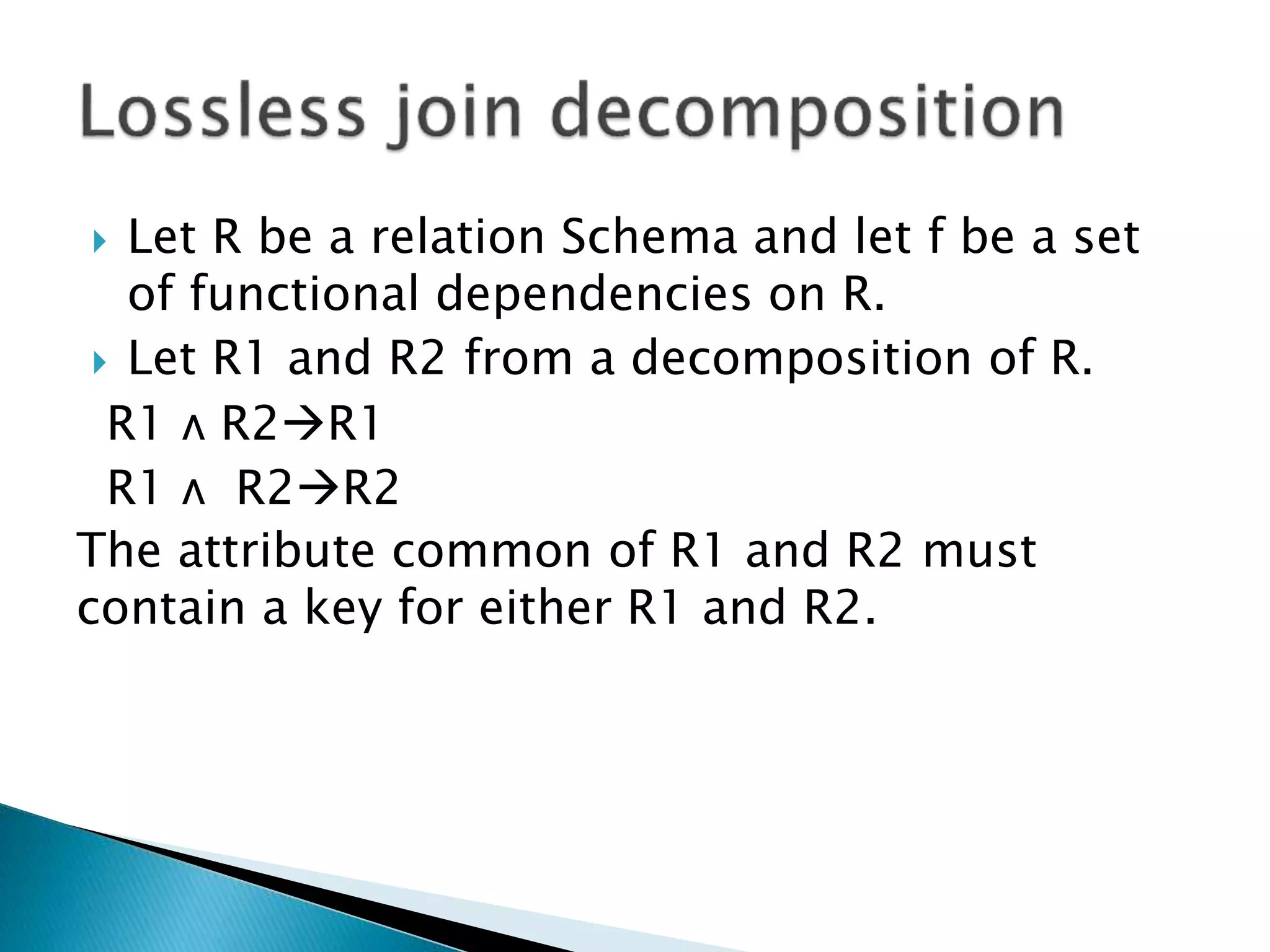 Decomposition methods in DBMS | PPT