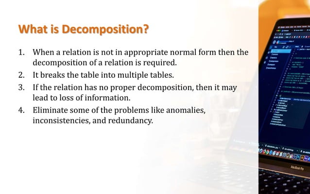 Decomposition | PPTX | Databases | Computer Software and Applications