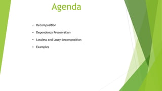 Decomposition in DBMS- check the lossless and lossy concept | PPTX