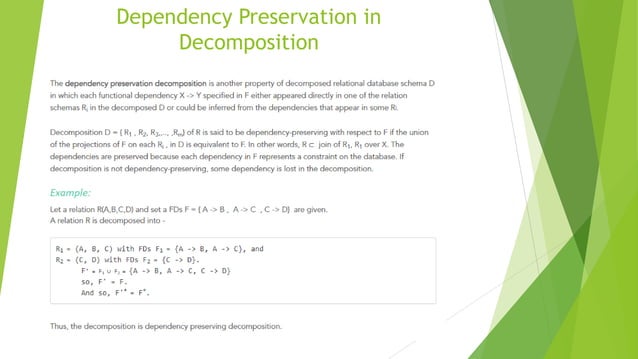 Decomposition in DBMS- check the lossless and lossy concept | PPTX