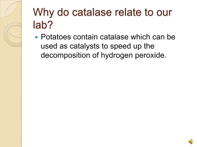 Decomposition of hydrogen peroxide using potatoes | PPTX | Chemistry ...