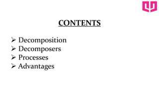 Decomposition process in organic manure | PPTX
