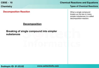 Decomposition reaction | PPTX