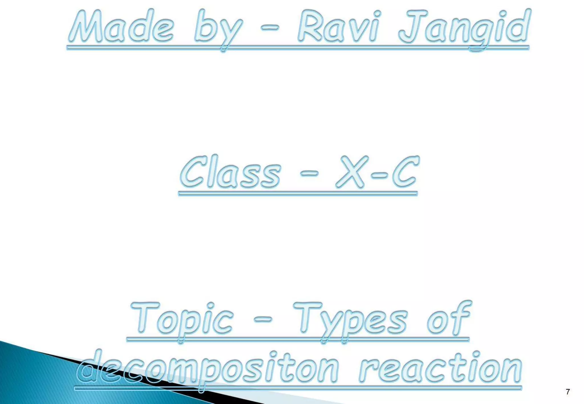 Types Of Decomposition Reaction Ppt