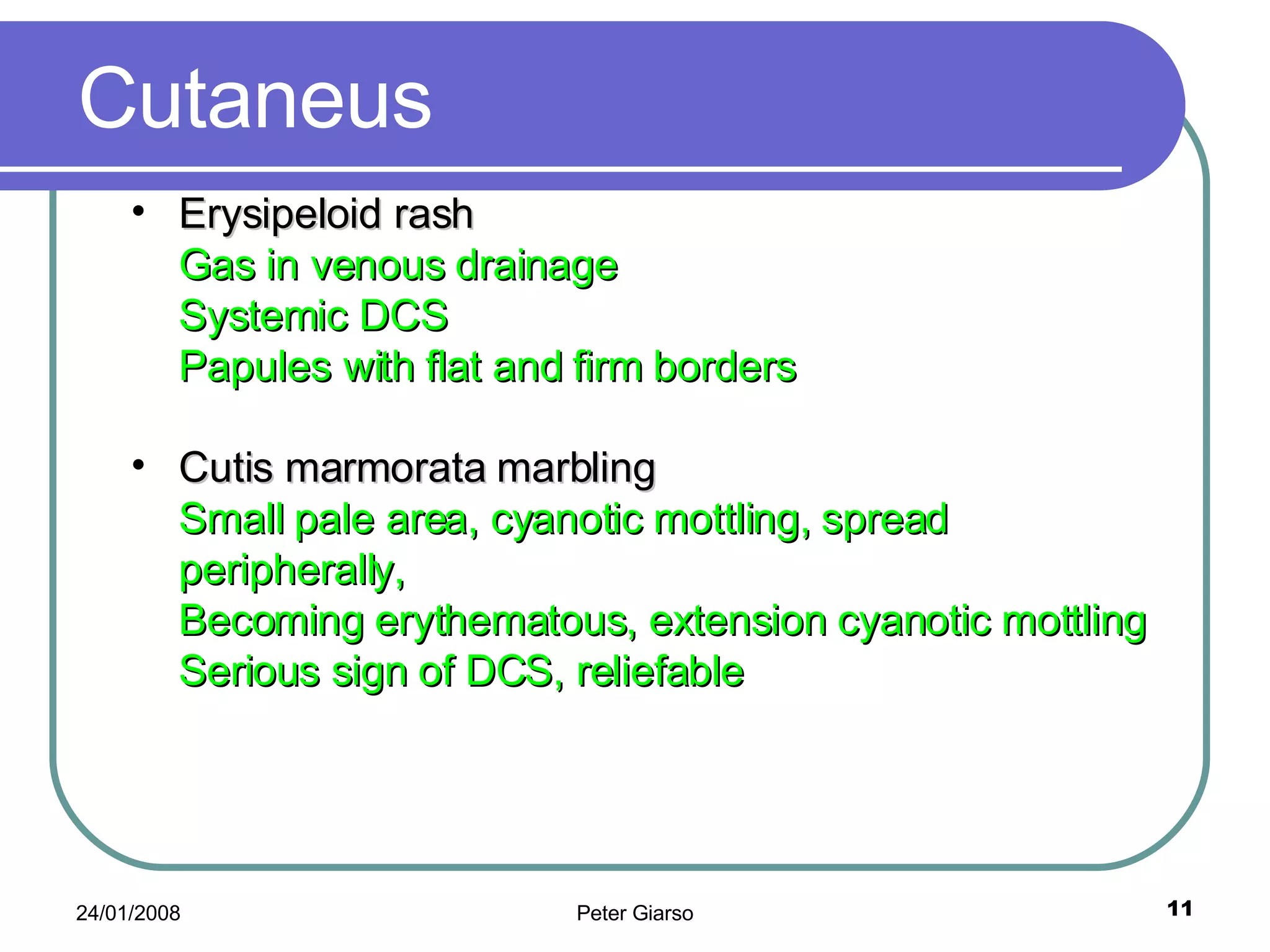 Decompression sickness | PPS