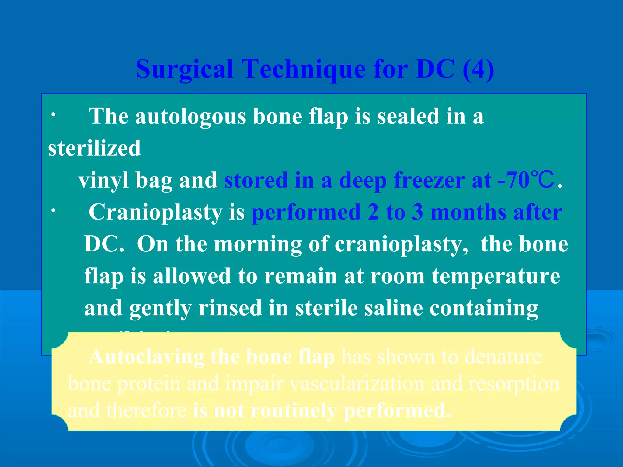 Decompressive craniectomy final | PPT