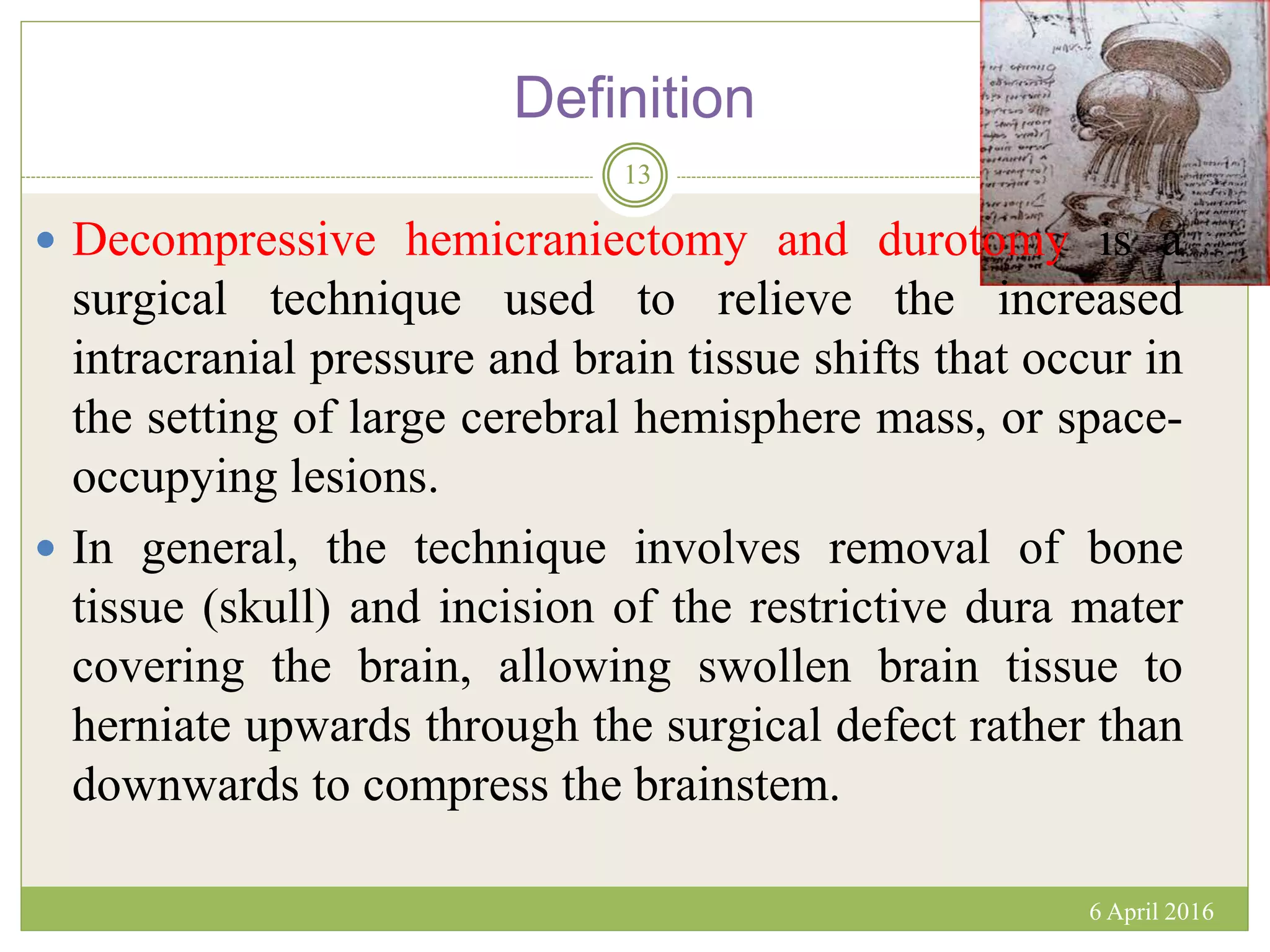 Decompressive craniectomy | PPTX