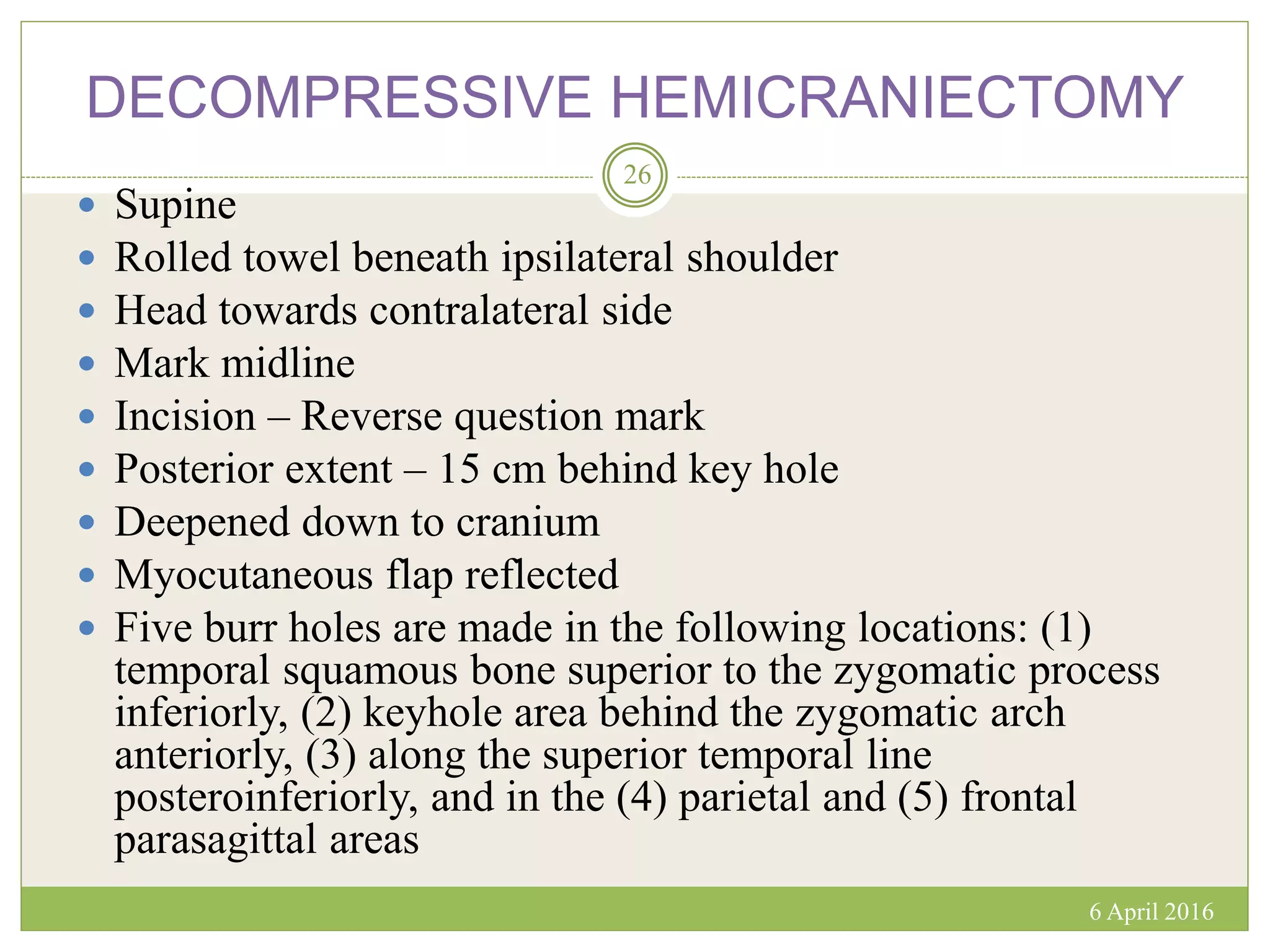 Decompressive craniectomy | PPTX