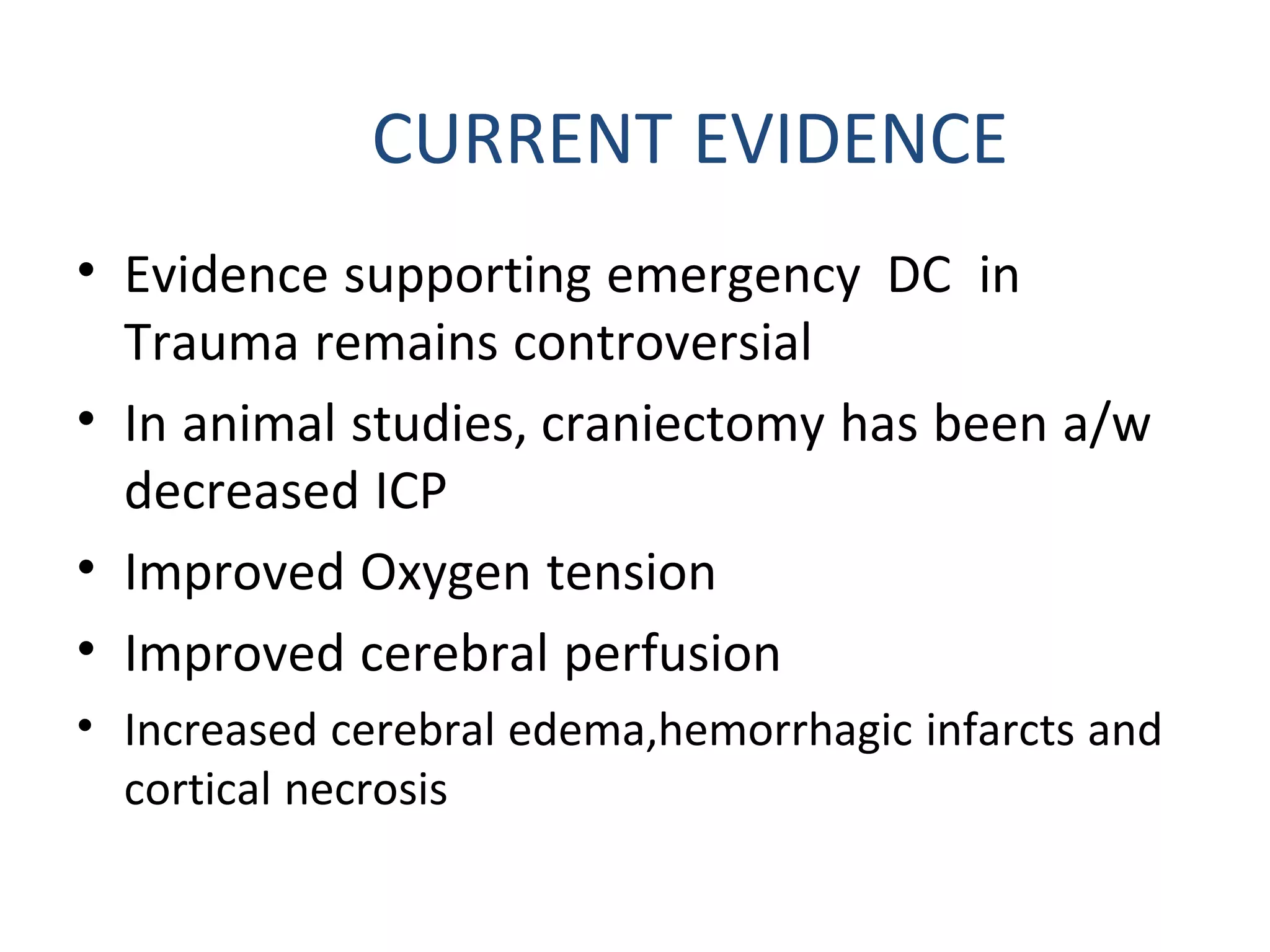 DECOMPRESSIVE CRANIECTOMY - DR SHAMEEJ | PPT